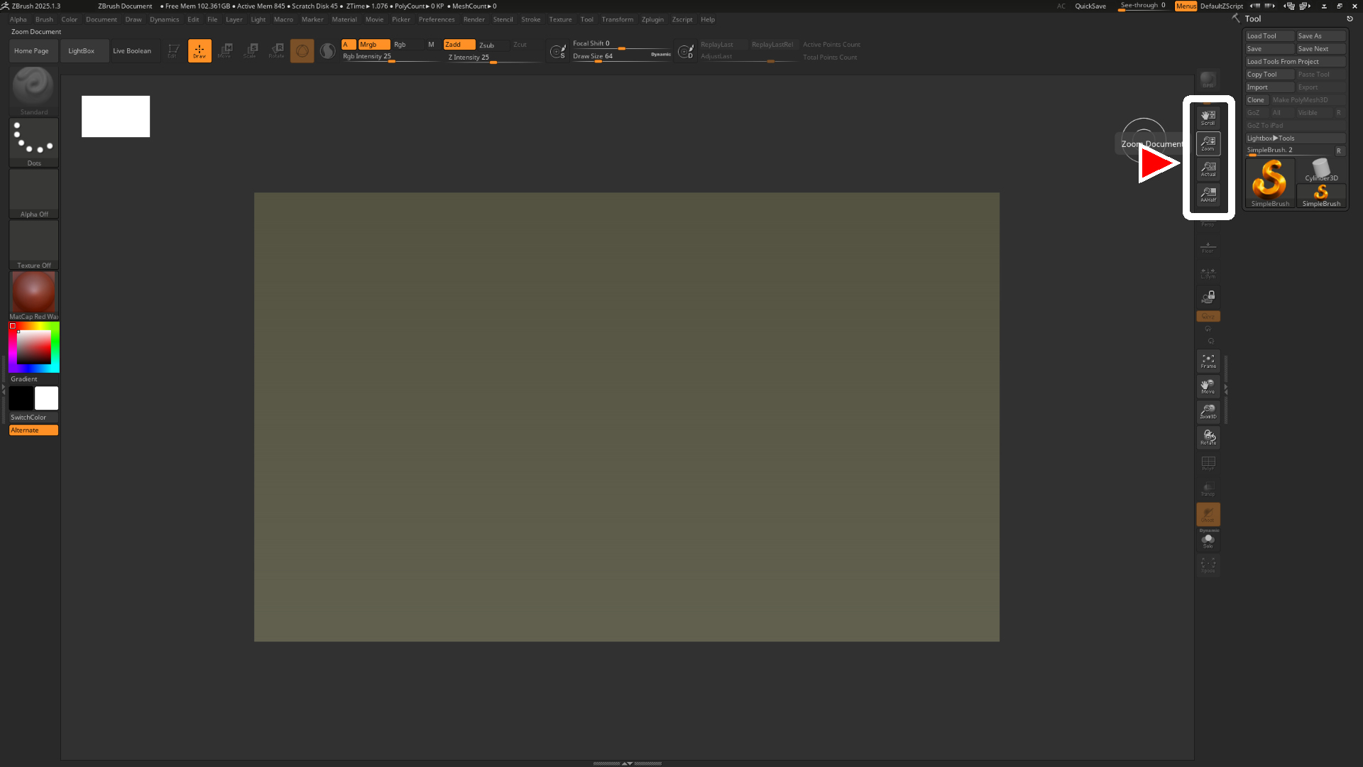 [ Zbrush ] ドキュメントサイズの設定方法 | Plamophy