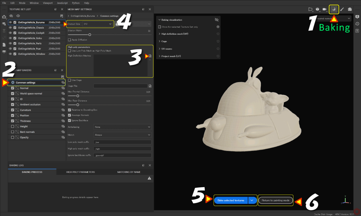 [ Substance 3D Painter ] Bake procedure and common settings | Plamophy