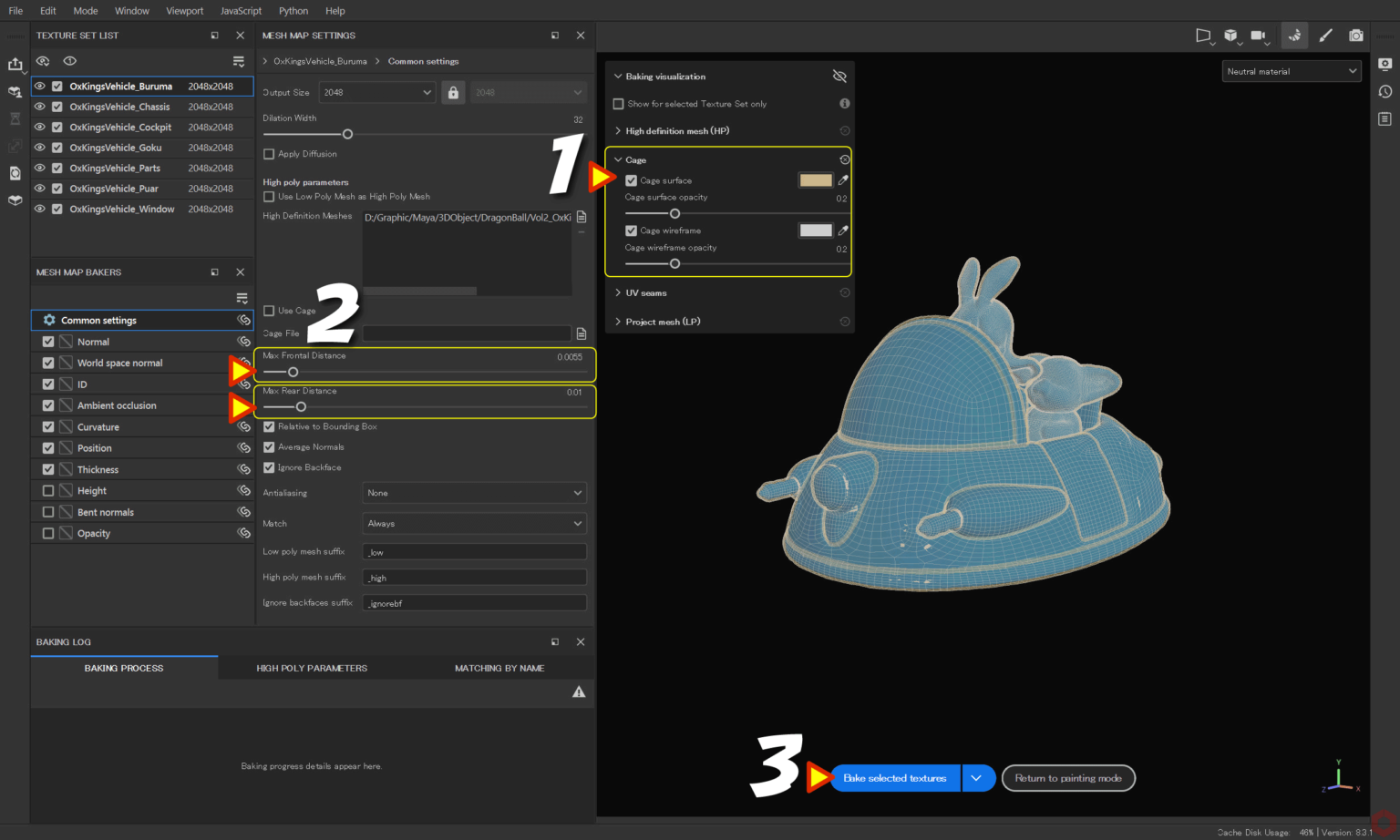 [ Substance 3D Painter ] Bake procedure and common settings | Plamophy