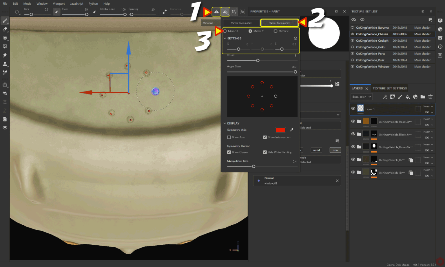 [ Substance 3D Painter ] How to paint using Symmetry | Plamophy
