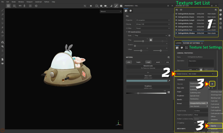 [ Substance 3D Painter ] How to set the shader for Opacity material ...