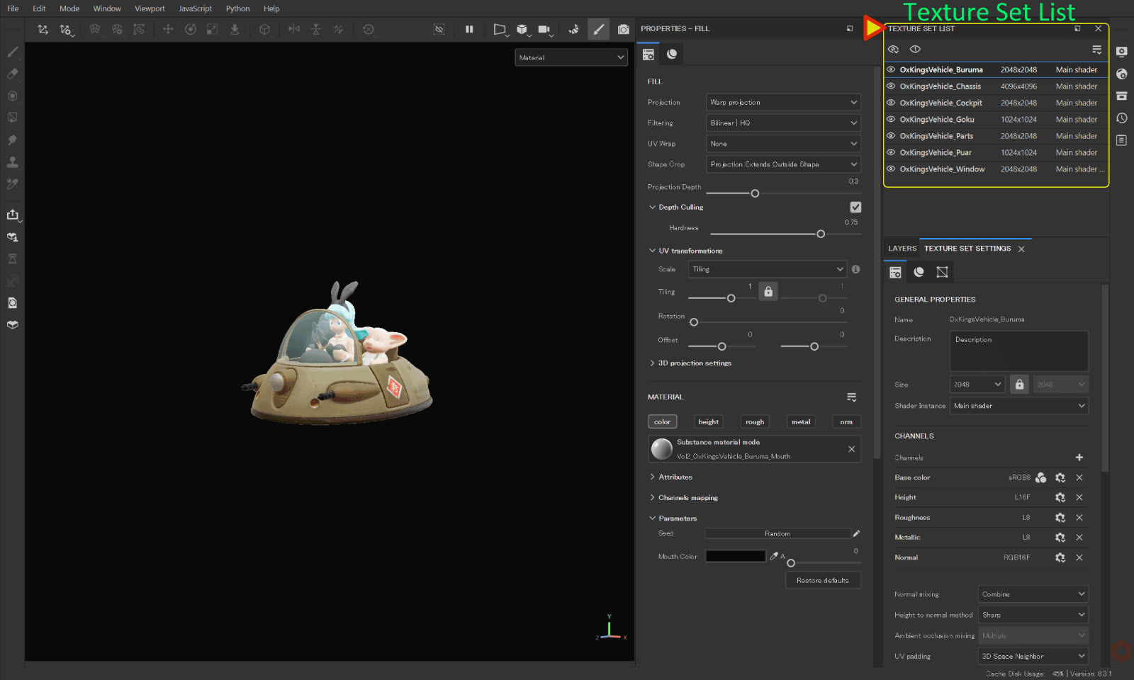 [ Substance 3D Painter ] Texture Set List（テクスチャセットリスト） の表示内容について | Plamophy